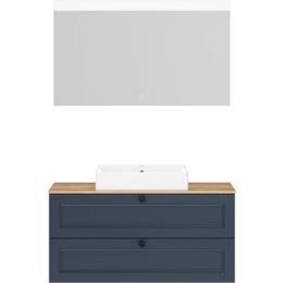 Badm&ouml;bel-Set Nobilia, B:120cm H:181cm T:49cmfjordblau, Kastenm&ouml;bel-Sets, "Cascada", vormontiert, mit Soft-Close