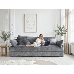 Big-Sofa Home Affaire, B:190cm T:123cm, grau, 100% Polyester, Sofas, "Casa XL, B: 190 cm", 4 Zierkissen, Mega-Sofa, in Cord oder Chenille-Struktur,