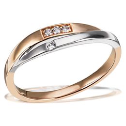Goldmaid Damen Diamantring, 17, Rotgold 375, bunt, Rotgold 375, Fingerringe