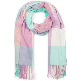 styleBREAKER Damen Schal "Weicher karierter Schal mit Fransen", gr&uuml;n, Modisch, Obermaterial: 100% Viskose CV., Modet&uuml;cher