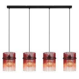 Globo LIGHTING H&auml;ngeleuchte "GORLEY", H: 140cm, 1 Stk., rot, Wohnzimmer, Leuchten, H&auml;ngelampe Glasst&auml;be brombeerfarben klar verlaufend elegant