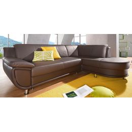 Ecksofa Trendmanufaktur, B:265cm H:85cm T:190cm, braun, Softlux-Kunstleder;Primabelle-Microfaser;NaturLeder (handschuhweiches Rindsleder in Sitz und