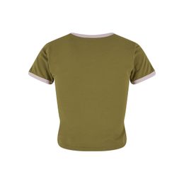Karl Kani Damen T-Shirt "Karl Kani Karl Kani Woven Signature Short Soccer Tee", gr&uuml;n, Gr. XXS, bedruckt, 95% Baumwolle, 5% Elasthan, Shirts