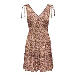 Only Kleid 'ONLFernanda' Damen Gr&ouml;&szlig;e 42 creme / cognac / rubinrot