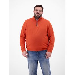 Lerros Herren Sweatshirt "Troyer in Sweatqualit&auml;t aus Strickmaterial", orange, Gr. 5XL, 90% Baumwolle, 10% Polyester, Sweatshirts