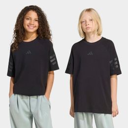 M&auml;dchen T-Shirt "FUTURE ICONS 3-STREIFEN", schwarz, Gr. 140, adidas Sportswear, Obermaterial: 100% Baumwolle, Shirts