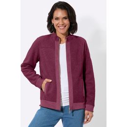 Casual Looks Damen Boucl&egrave;jackebordeaux, Gr. 48, unifarben, 98% Polyester, 2% Elasthan, Jacken