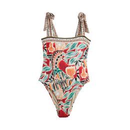 next Swimsuit female size XS Mocha / Petrol / Rusty red / Black