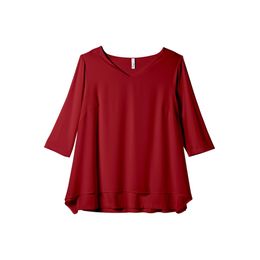 sheego Bluse Damen Gr&ouml;&szlig;e XXL rubinrot