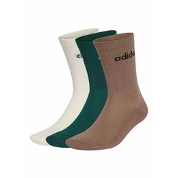 adidas Sportswear Athletic Socks 'LINEAR CREW SOCKS CUSHIONED SOCKS 6 PAIR' female size 38/40.5 Ivory
