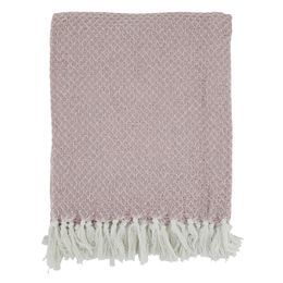 Chic Antique Aix Plaid Hellrosa Baumwolle 150 x 130 cm - Rosa