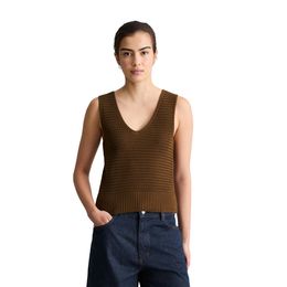 Marc O'Polo Damen Strickpullover "aus Organic Cotton", braun, Gr. XL, MARC O'POLO DENIM, unifarben, Obermaterial: 100% Baumwolle, Pullover