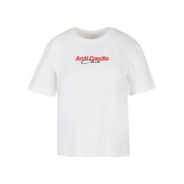 MISS TEE Damen T-Shirt "Miss Tee Anti Cardio Club Tee", wei&szlig;, Gr. XS, bedruckt, 100% Baumwolle, Shirts
