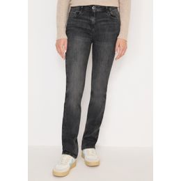Cecil Damen Slim-fit-Jeans, grau, Gr. 34, unifarben, Jeans, 84% Baumwolle, 13% Polyester, 3% Elasthan, Jeans, High Waist