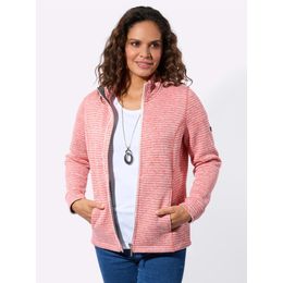 Casual Looks Damen Fleecejacke, rosa, Gr. 50, meliert, 100% Polyester, Besatz:8% Elasthan, 92% Polyester, Jacken