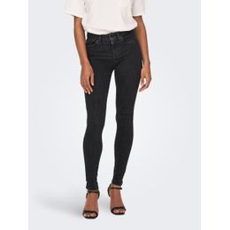 Only Damen Skinny-fit-Jeans "ONLPOWER LIFE MID PUSHUP", blau, Gr. S, Abriebeffekte, Denim/Jeans, Obermaterial: 92% Baumwolle, 6% Polyester, 2%
