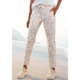 Venice Beach Damen Sweathose "aus weichem, angenehmen Sweat", beige, Gr. 34, Sweatware, Obermaterial: 95% Baumwolle, 5% Elasthan, Hosen, mit