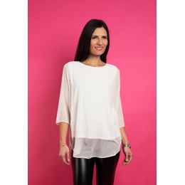 Seidel Moden Damen Langarmbluse "Otto exclusiv", wei&szlig;, Basic, Gr. 50, unifarben, Single Jersey, Obermaterial: 100% Polyester. Obermaterial 2: 95%