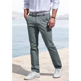 John Devin Herren Chinohose "- lange Hose in Regular-fit", gr&uuml;n, Gr. 32, unifarben, Web, Obermaterial: 98% Baumwolle, 2% Elasthan, Hosen, aus