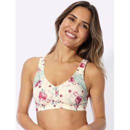 Damen Entlastungs-BH, Gr. 105ecru, bedruckt, 80% Polyamid, 20% Elasthan, BHs