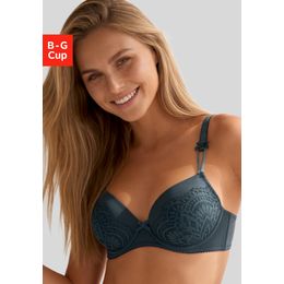 Lascana Damen Schalen-BH "Aurora", Gr. 95, blau, Microtouch, Obermaterial: 53% Polyamid, 38% Polyester, 9% Elasthan, BHs, mit B&uuml;gel und zarter