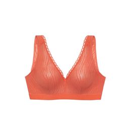 Vivance Damen Entlastungs-BH "Bralette-BH, BH ohne B&uuml;gel", Gr. 95koralle, Spitze, Obermaterial: 55% Polyamid, 26% Baumwolle, 19% Elasthan, BHs, aus
