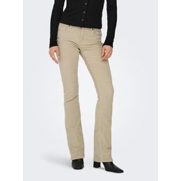 Only Damen Cordhose "ONLMARY &ndash; Flared Cordhose mit Stretchkomfort", beige, Gr. 34, unifarben, Cord, Obermaterial: 98% Baumwolle, 2% Elasthan, Hosen,