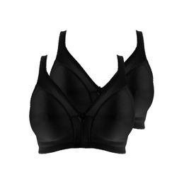 Viania Damen Minimizer-BH "2er Pack Minimizer Soft-BH Basic", Gr. 100, schwarz, Obermaterial: 70% Polyester PES. 26% Polyamid PA. 4% Elasthan EL., BHs