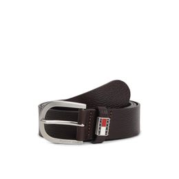 Tommy Jeans Herren Lederg&uuml;rtel "TJM RYAN 3.5", braun, Gr. 95, unifarben, Leder, G&uuml;rtel, Gr&ouml;&szlig;enverstellbar mit genarbtem Finish