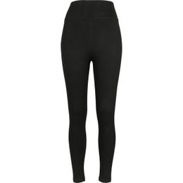 Urban Classics Damen Leggings "Urban Classics Damen Ladies High Waist Jersey Leggings", schwarz, Gr. M, unifarben, 95% Baumwolle, 5% Elasthan, Hosen