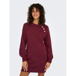 Only Damen Strickkleid "ONLEMMA LIFE LS BUTTON ONEC DRESS CC KNT", gold, Gr. S, meliert, Strick, Obermaterial: 50% Polyacryl, 50% Polyester, Kleider,