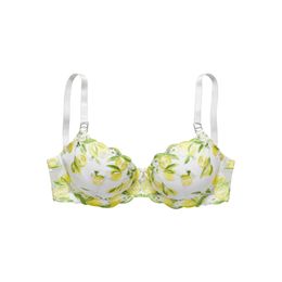 Vivance Damen Schalen-BH, Gr. 95wei&szlig;, gelb, Spitze, Obermaterial: 85% Polyamid, 15% Elasthan, BHs, B&uuml;gel, Zitronen-Stickereispitze, sexy Dessous
