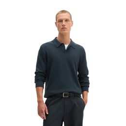 Marc O'Polo MARC O'POLO Herren Langarm-Poloshirt "aus reiner Bio-Baumwolle", blau, Gr. M, unifarben, Obermaterial: 100% Baumwolle, Shirts