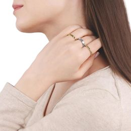Tom Tailor Damen Ring-Set "Multipack Schmuck Geschenk Edelstahl", 58, Edelstahl, 7,5mm, gold, Edelstahl, Fingerringe