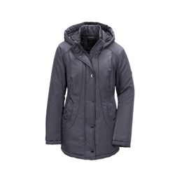 GOLDNER Damen Winterjacke "Kurzgr&ouml;&szlig;e Jacke mit Kapuze in dezenter Crashstruktur", grau, Gr. 22, Obermaterial: 55% Polyester PES. 45% Polyamid PA.,