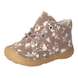 Baby Lauflernschuh "DOTS, WMS: mittel", Pepino BY RICOSTA, Gr. 24, braun, Leder, Schuhe, Schn&uuml;rschuh m. Weiten-Me&szlig;system, Leder, Gr&ouml;&szlig;enschablone zum
