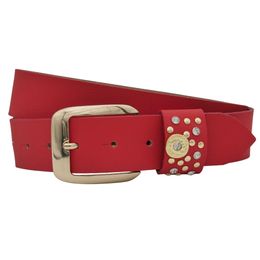 AnnaMatoni Damen Lederg&uuml;rtel "AnnaMatoni AnnaMatoni Damen Lederg&uuml;rtel mit goldfarbener", rot, Gr. 110, 100% Leder, G&uuml;rtel