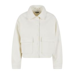 Urban Classics Damen Langmantel "Urban Classics Ladies Soft Touch Jacket", wei&szlig;, Gr. S, 94% Polyester, 6% Elasthan, M&auml;ntel