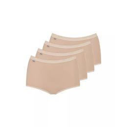 Sloggi Damen Maxislip "Basic+", Gr. 38, beige, Single Jersey, Obermaterial: 95% Baumwolle, 5% Elasthan, Unterhosen, weiche N&auml;hte, Baumwollmischung