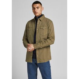Jack & Jones JACK & JONES Herren Langarmhemd "JJESHERIDAN SHIRT L/S NOOS", gr&uuml;n, Gr. XXL, Web, Obermaterial: 100% Baumwolle, Hemden, mit angesetzter Brusttasche