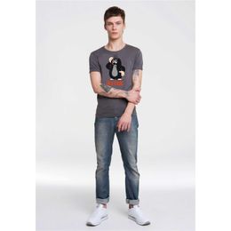 logoshirt Herren T-Shirt "Der kleine Maulwurf Krtek", grau, Gr. M, bedruckt, 100% Baumwolle, Shirts, mit coolem Der kleine Maulwurf-Print