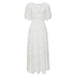 Lascana Damen Maxikleid, blau, Gr. 34, bedruckt, Web, Obermaterial: 100% Viskose, Kleider, mit Alloverdruck und V-Ausschnitt, gewebtes Sommerkleid,