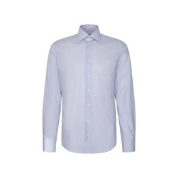 Seidensticker Herren Businesshemd "Schwarze Rose", blau, Gr. 44, gestreift, 100% Baumwolle, Hemden, Slim 1/1 Kentkragen Gestreift