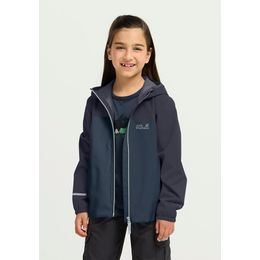 Jack Wolfskin Jungen Regenjacke "ADVENTURETRIBE 2L JKT K"midnight sky, Gr. 128, Obermaterial: 100% Polyester. Futter: 100% Polyester, Jacken,