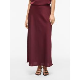 Vila Damen Maxirock "VIELLETTE HW LONG SKIRT - NOOS", rot, Gr. 36, unifarben, Web, Obermaterial: 100% Polyester, R&ouml;cke, Kunstfaser