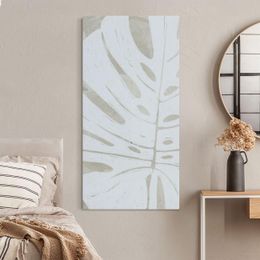 Bilderwelten Akustikbild Monstera Silhouette auf Leinen