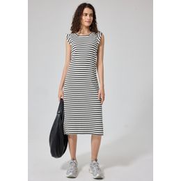 Damen Maxikleid, schwarz-wei&szlig;, Gr. 40, STREET ONE STUDIO, gestreift, Web, 95% Baumwolle, 5% Elasthan, Kleider, im Streifendesign