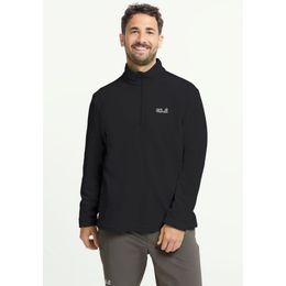 Jack Wolfskin Herren Fleecepullover "TAUNUS 100 HZ M", schwarz, Gr. L, Fleece, Obermaterial: 100% Polyester, Sweatshirts, mit Rei&szlig;verschluss,