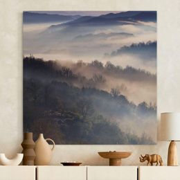 Bilderwelten Akustikbild Nebel bei Sonnenuntergang