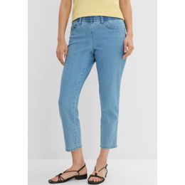 bonprix Damen Straight-Jeanswei&szlig;, hellblau denim, Gr. 42, Denim/Jeans, Obermaterial: 82% Baumwolle, 17% Polyester, 1% Elasthan, Jeans, gerades Bein,